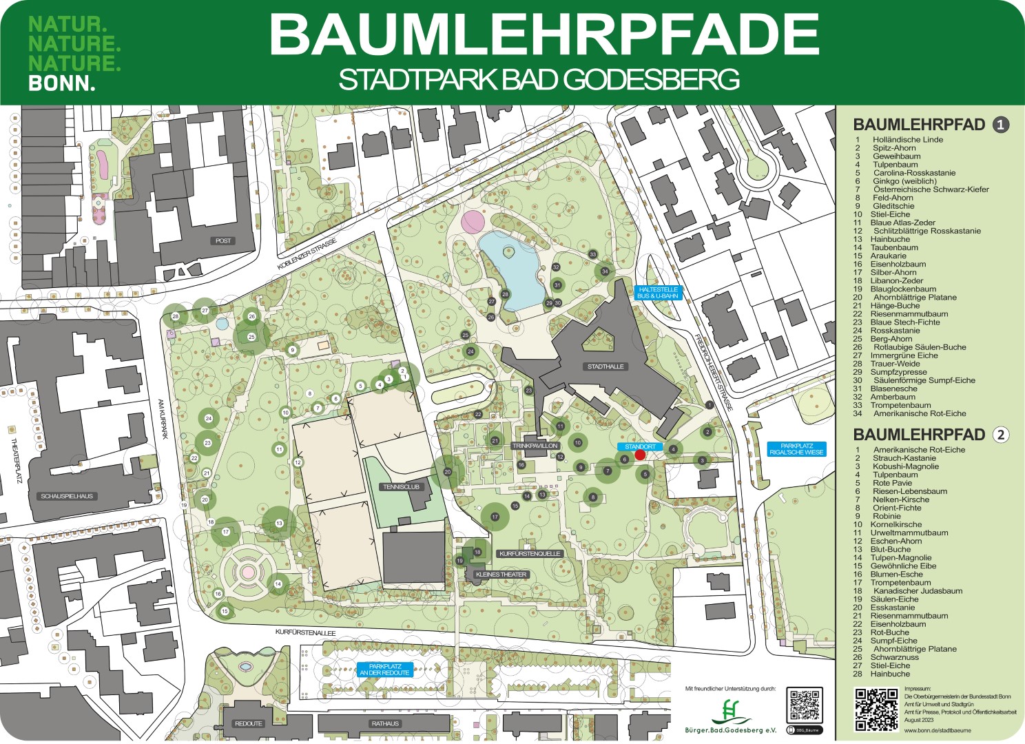 Baumlehrpfade im Stadtpark Bad Godesberg – Bürger Bad Godesberg